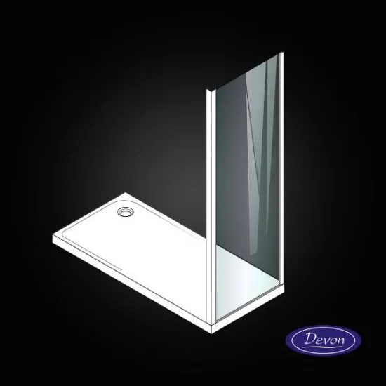 Πλαϊνό Σταθερό Ντουζιέρας Devon Flow Slider SPF70C-300 White Matt 69 ...