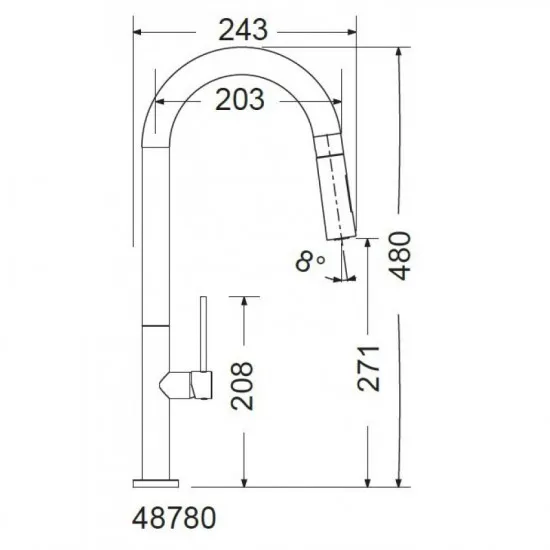 Μπαταρία Κουζίνας με ντους Armando Vicario Tozo 48780-1442 Silverstone